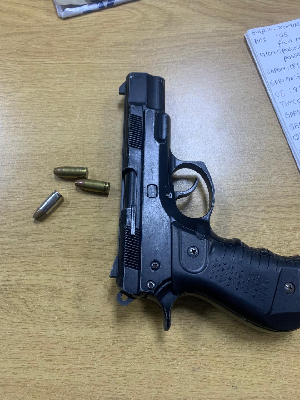 Suspect arrested for unlawful possession of an unlicensed 9mm pistol ...